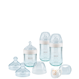 NUK Nature Sense biberon in vetro set con tettarella in silicone